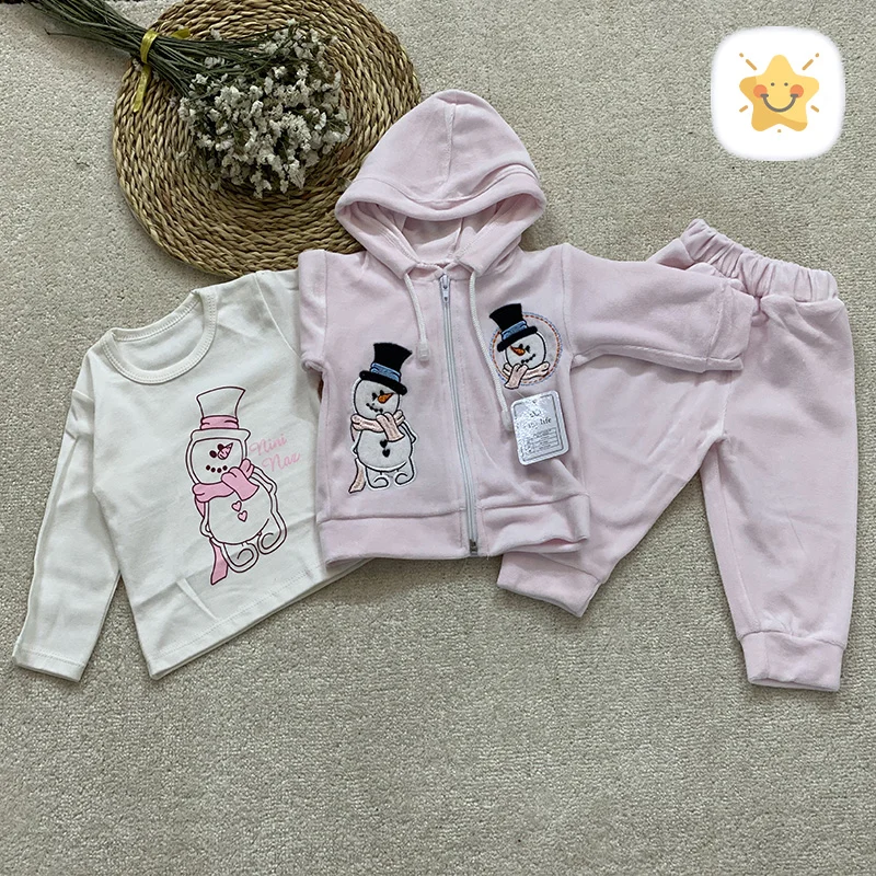 3تکه مخمل شلوار و سویشرت دخترانه مدل آدم برفی "نقلی" - نی نی استار ...